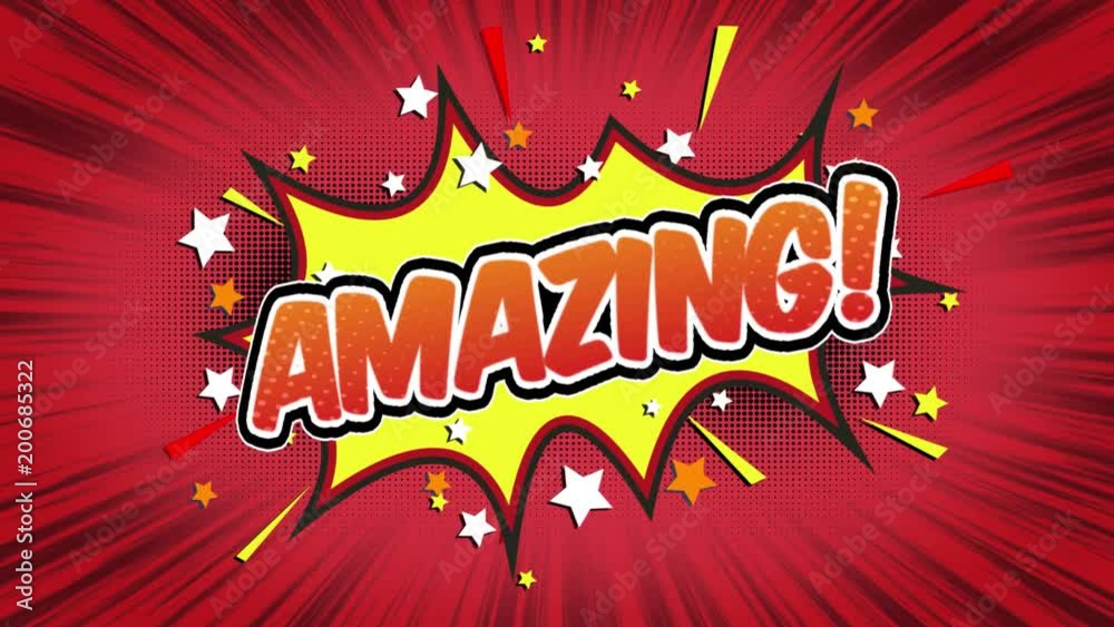 amazing Word Retro Cartoon Comic Bubbles Popup Style Expressions ...