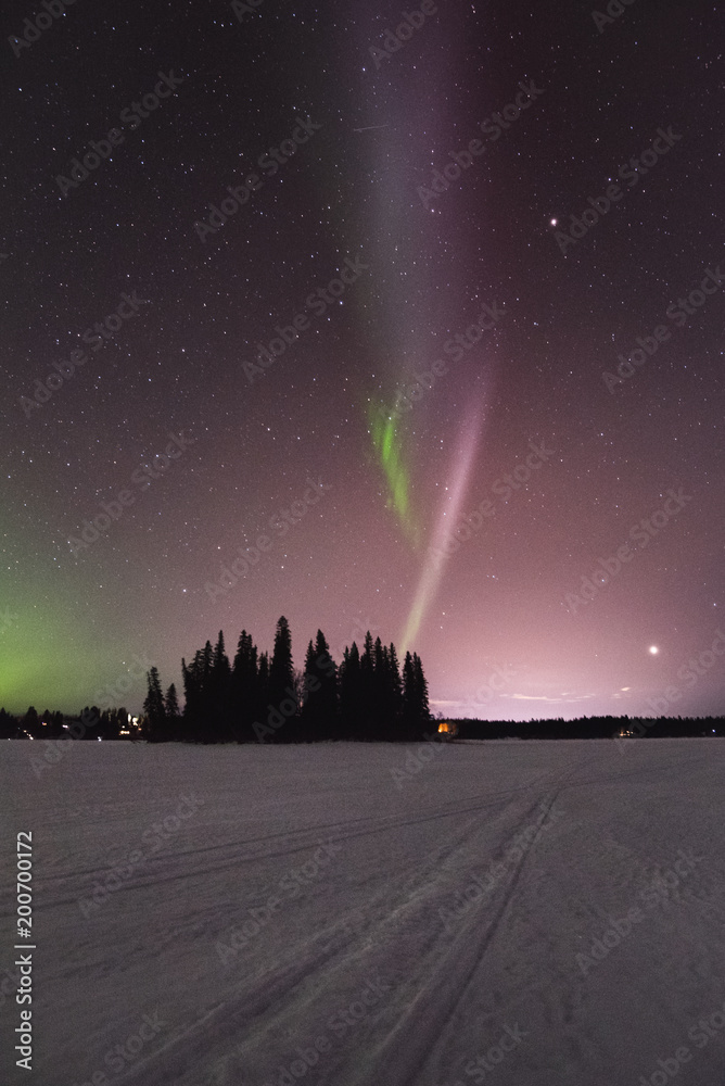 The Northern Lights and atmospheric phenomenon 'STEVE' which appears as ...