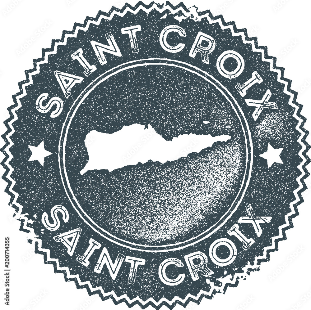 Saint Croix map vintage stamp. Retro style handmade label, badge or ...