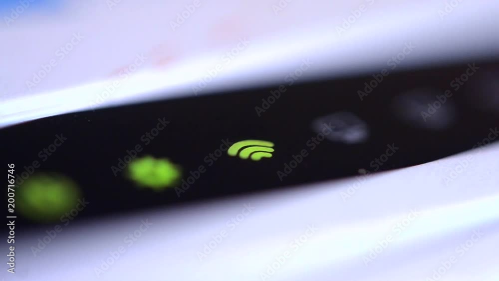 The Wifi Icon Flashes Green On The Small Computer Home Network Router