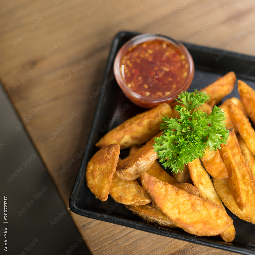 French fries, chips, finger chips are cut deep-fried potatoes,Common ...