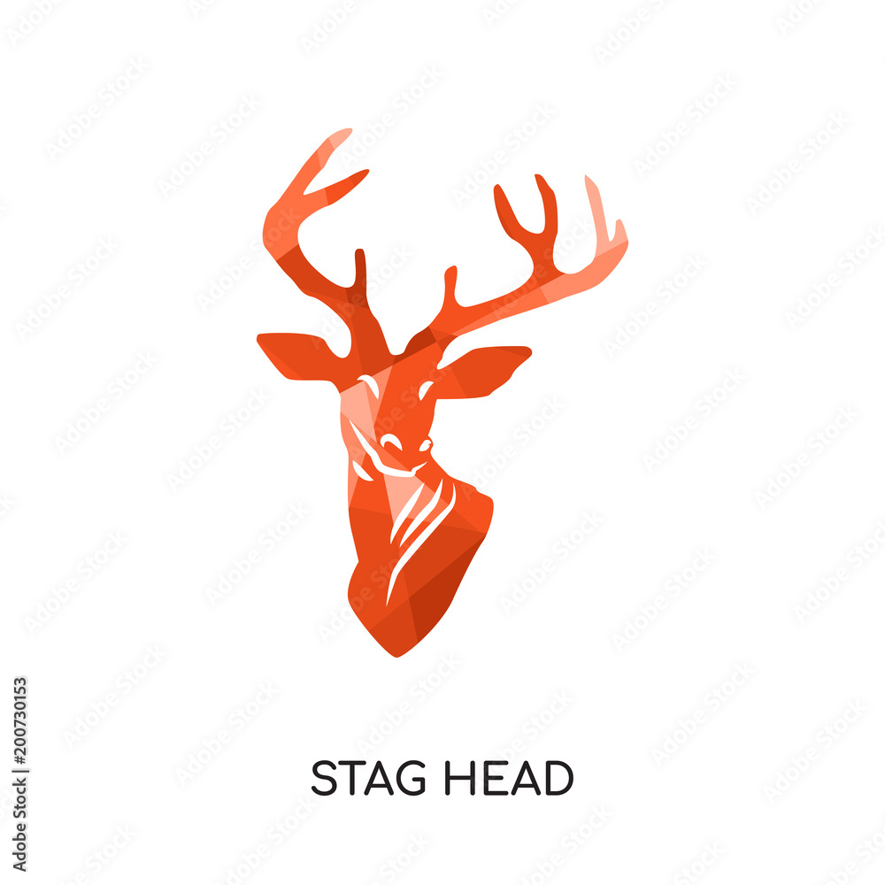 stag head logo isolated on white background for your web, mobile and ...