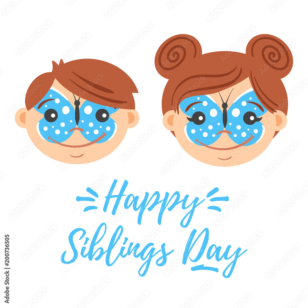 National Siblings Day greeting card Stock Vector | Adobe Stock