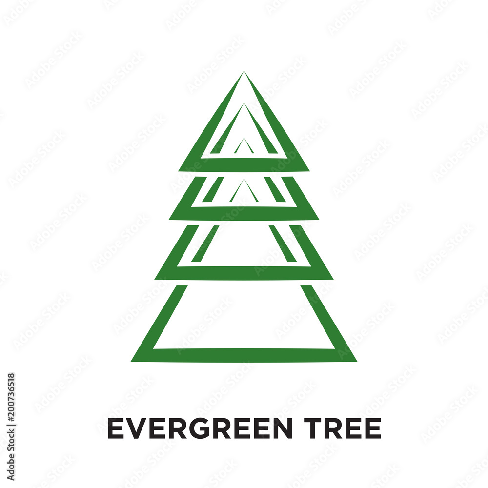 evergreen tree logo isolated on white background for your web, mobile ...