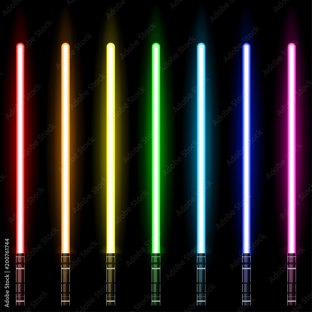 lightsaber, Light Swords Set. Colourful Lasers. Design Elements for ...