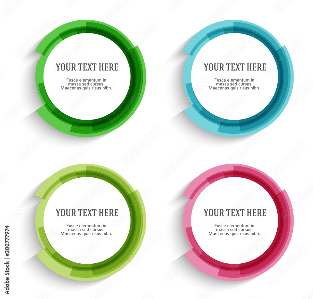 Set Label blank template Blurry gradient lines circle ring02 Stock ...