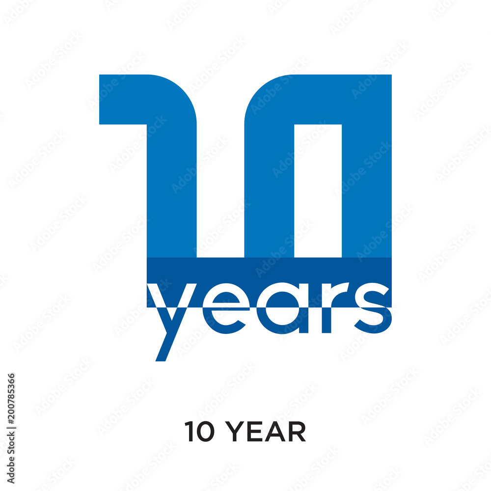 10 year logo isolated on white background for your web, mobile and app ...