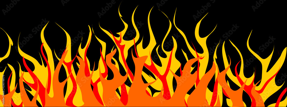 Flames Black Background Clipart