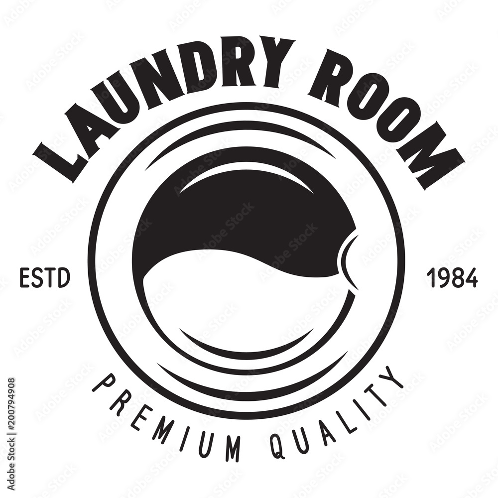 Vector laundry logo emblem, design element. logotype template and badge ...