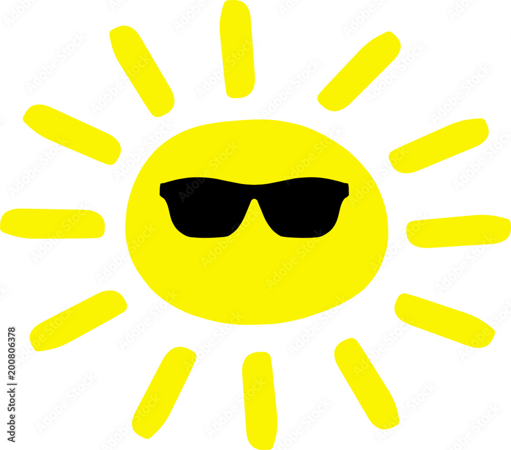 Sunshine with sunglasses Stock Vector | Adobe Stock