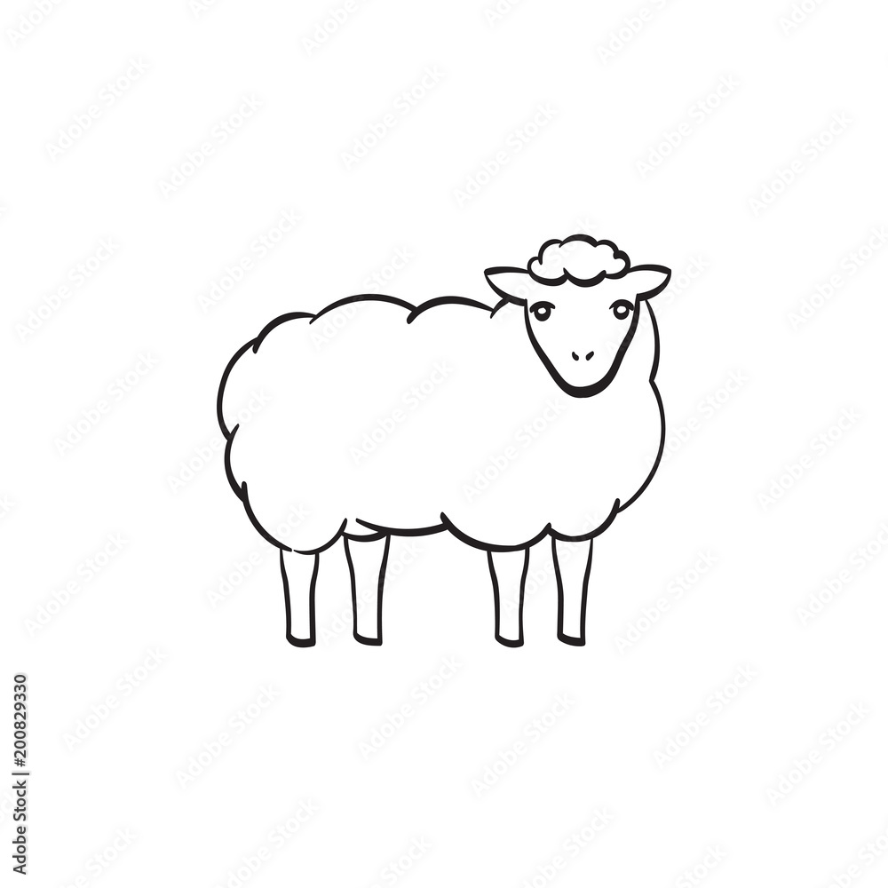 Vecteur Stock Sheep with wool hand drawn outline doodle icon. Vector ... Vecteur Stock Sheep with wool hand drawn outline doodle icon. Vector ...