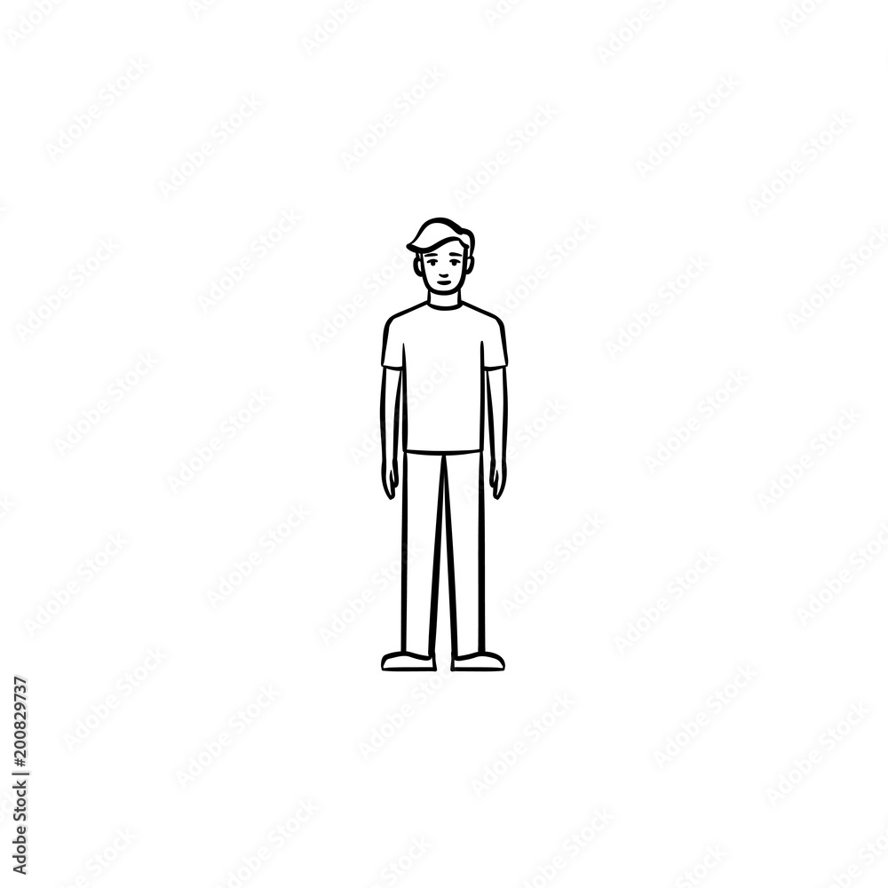 Figure of a person hand drawn outline doodle icon. Sketch illustration ...