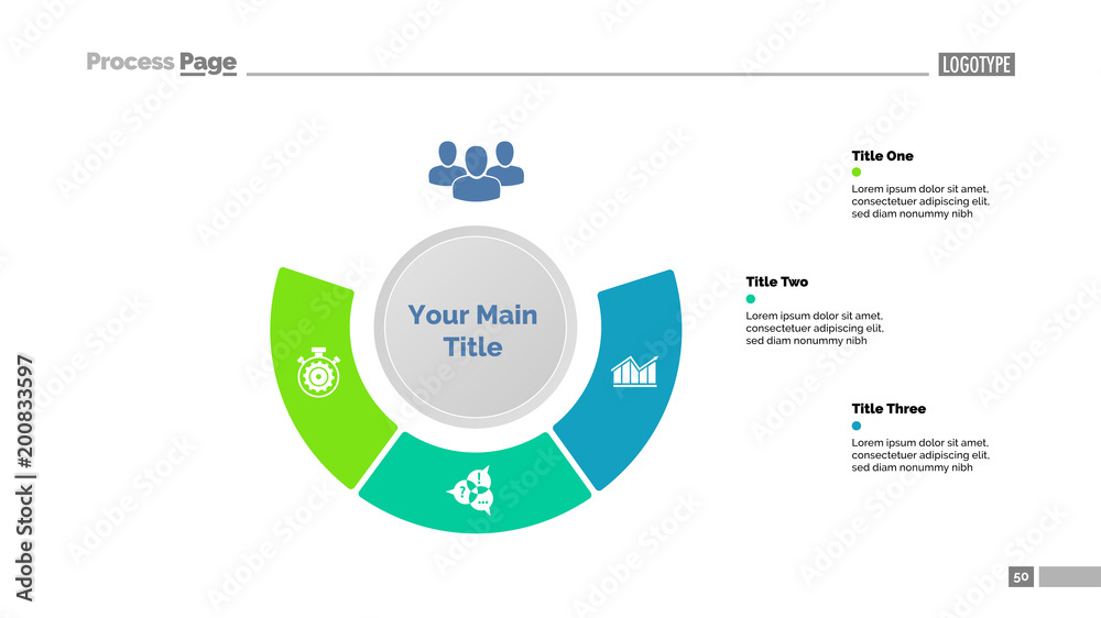 Three Parts of Main Idea Diagram Template Stock Vector | Adobe Stock