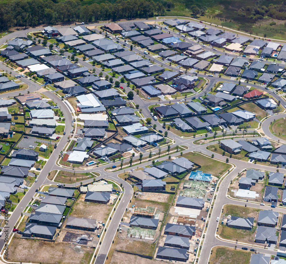 Urban development aerial view - Newcastle Australia. Urban developments ...