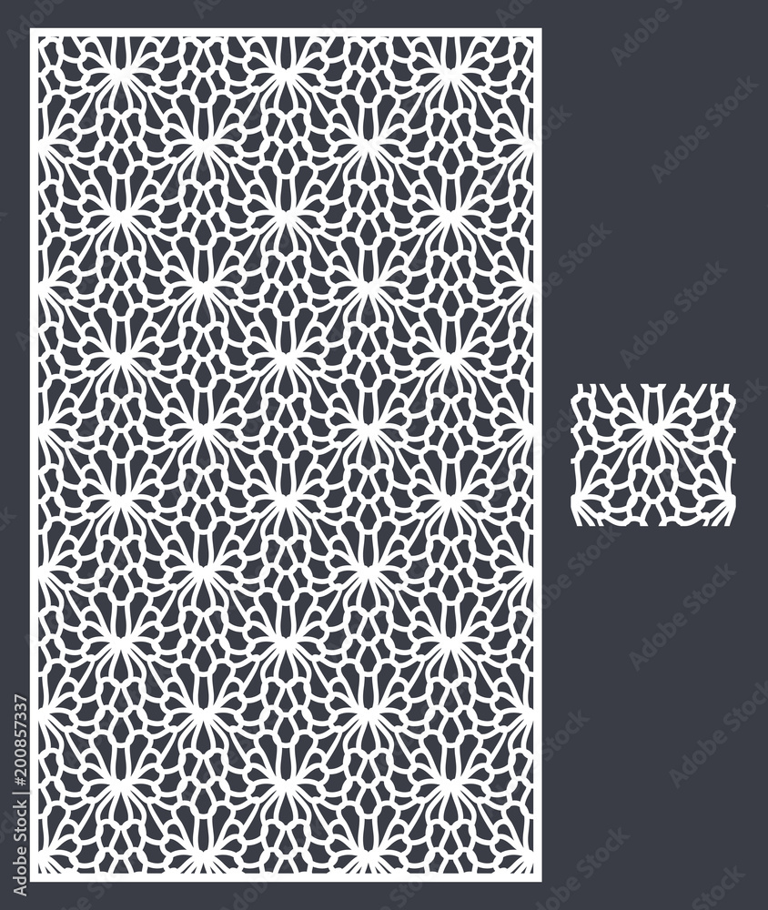 Laser cut vector panel and the seamless pattern for decorative panel. A ...