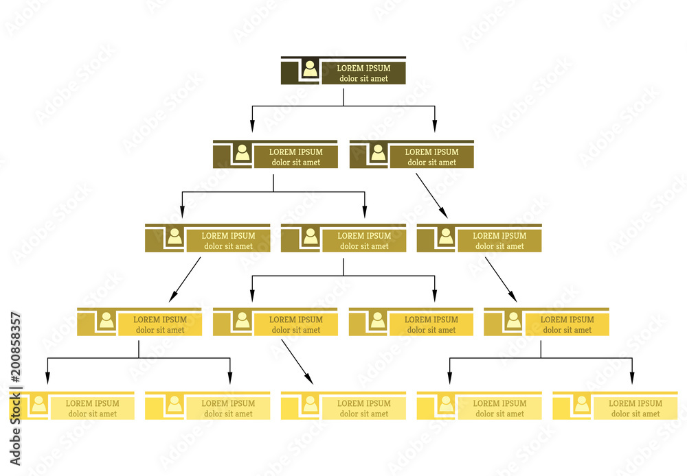 Colorful business structure concept, corporate organization chart ...