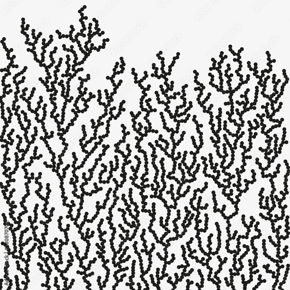 Monochrome abstract vector illustration with organic shape made of ...