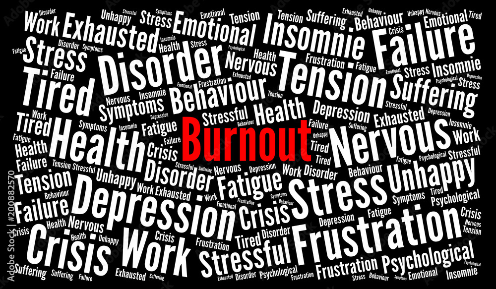 Burnout word cloud concept Stock Illustration | Adobe Stock