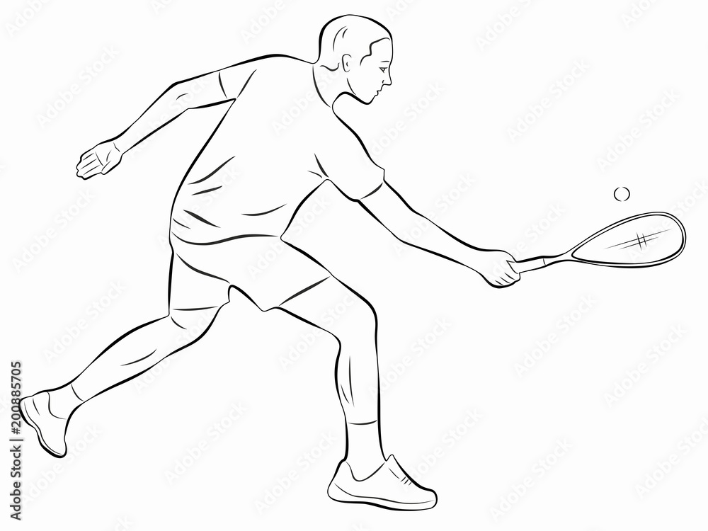 illustration of a squash player , vector draw Stock Vector | Adobe Stock