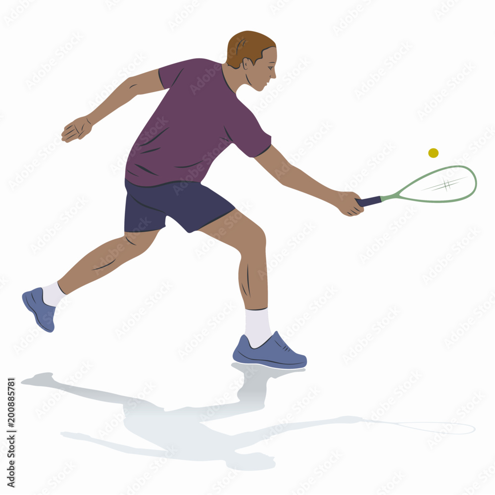illustration of a squash player , vector draw Stock Vector | Adobe Stock