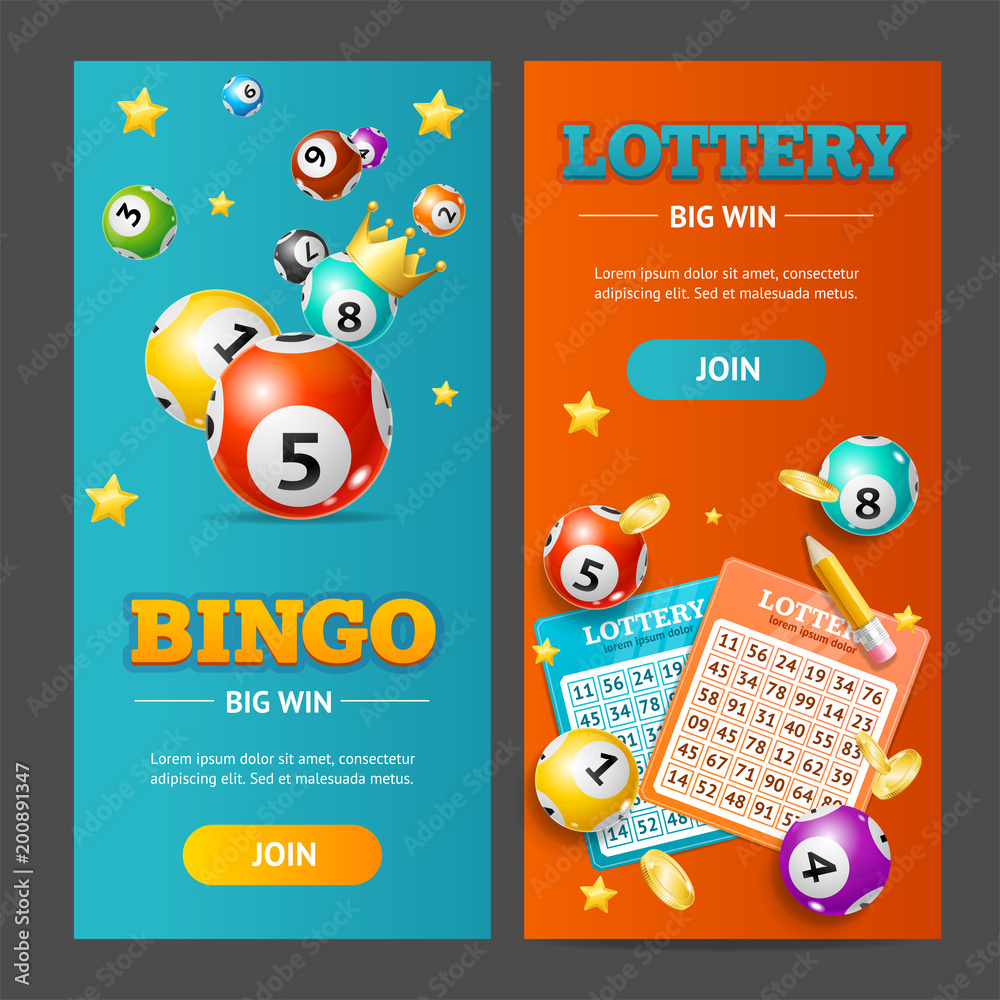 Realistic Lotto Banner Vertical Set. Vector Stock Vector | Adobe Stock