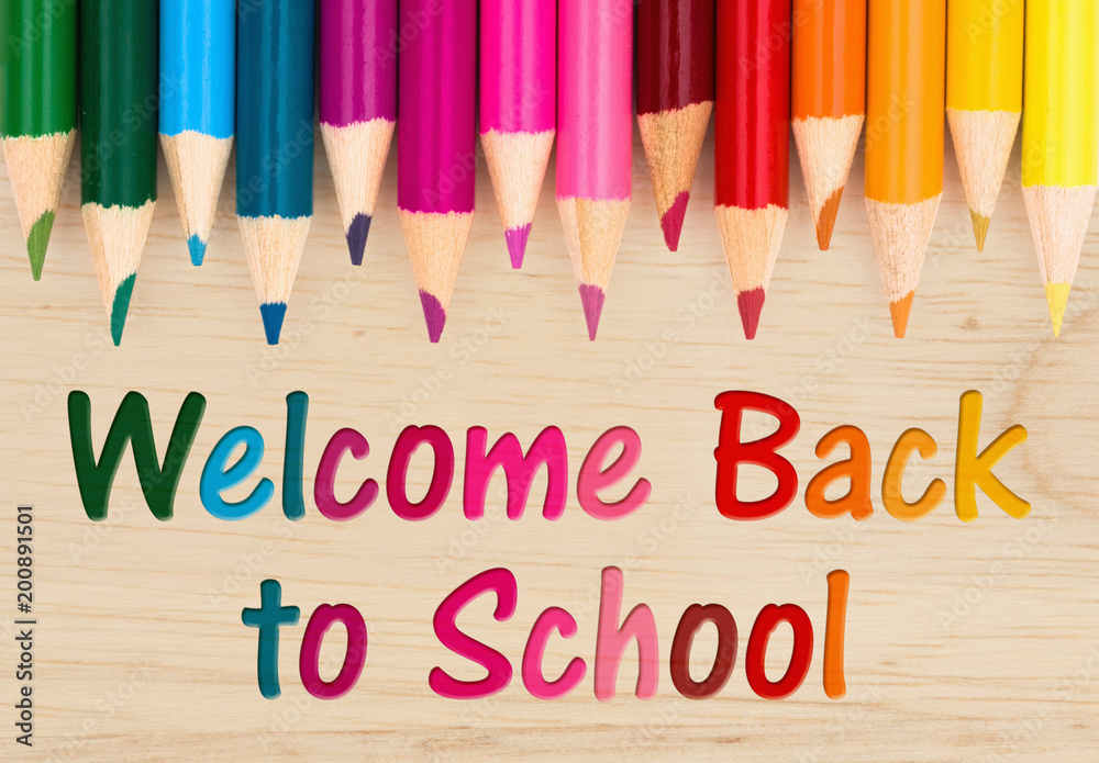 Welcome Back to School message foto de Stock | Adobe Stock