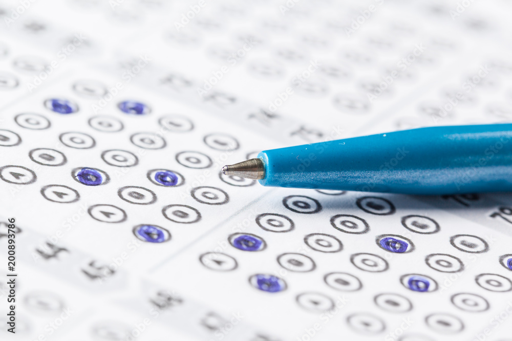 Test score sheet with answers Stock Photo | Adobe Stock