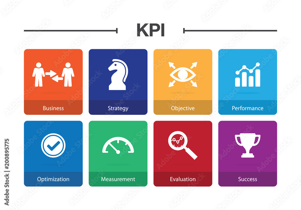 KPI Infographic Icon Set Stock Vector | Adobe Stock