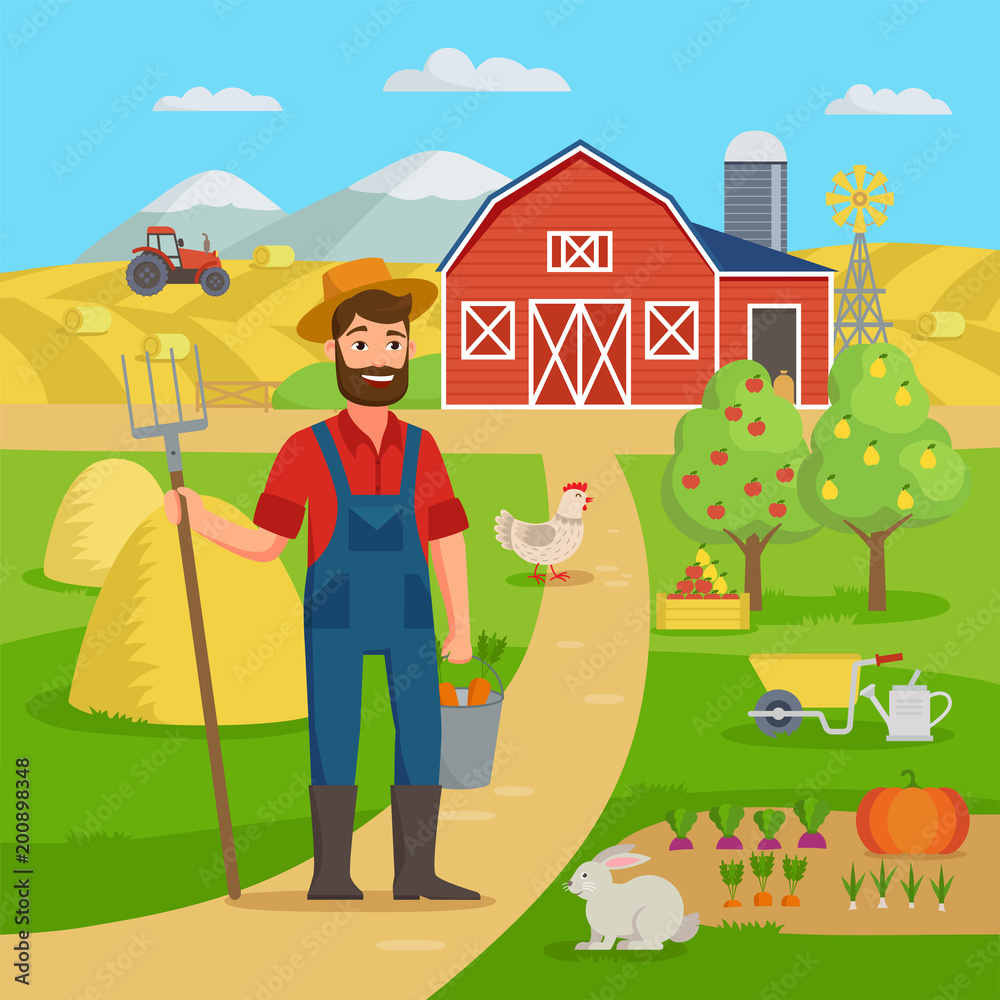 Happy Farmer Clipart