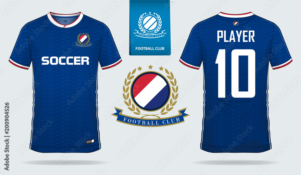 Blue Soccer jersey, football kit, t-shirt sport, short, sock template ...