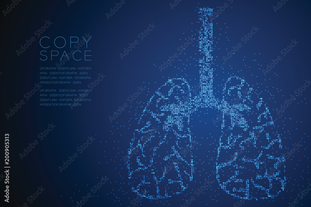 Abstract Geometric Circle dot pattern Lung shape, Medical Science Organ ...