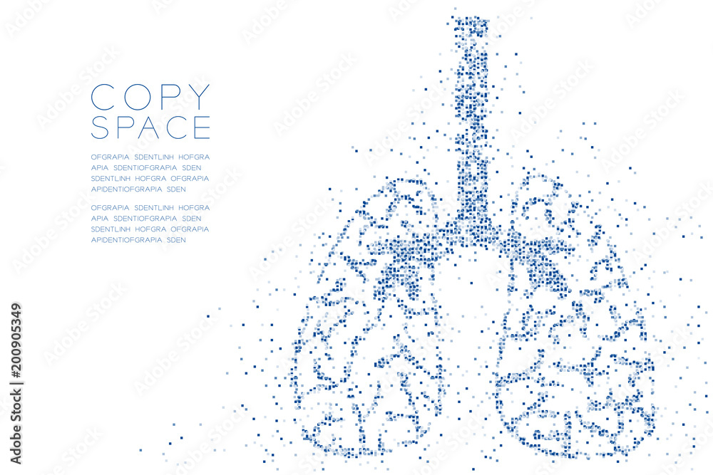 Abstract Geometric square box pattern Lung shape, Medical Science Organ ...
