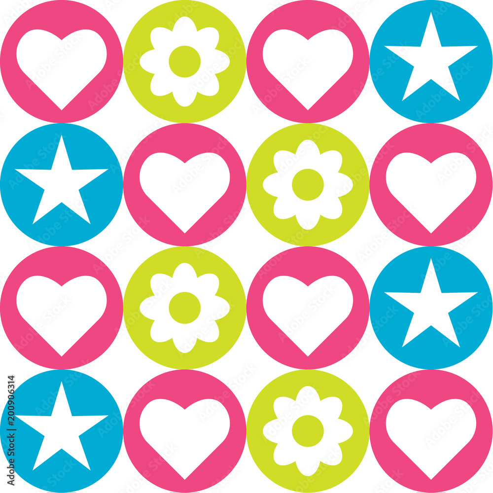 Colorful Stars And Hearts