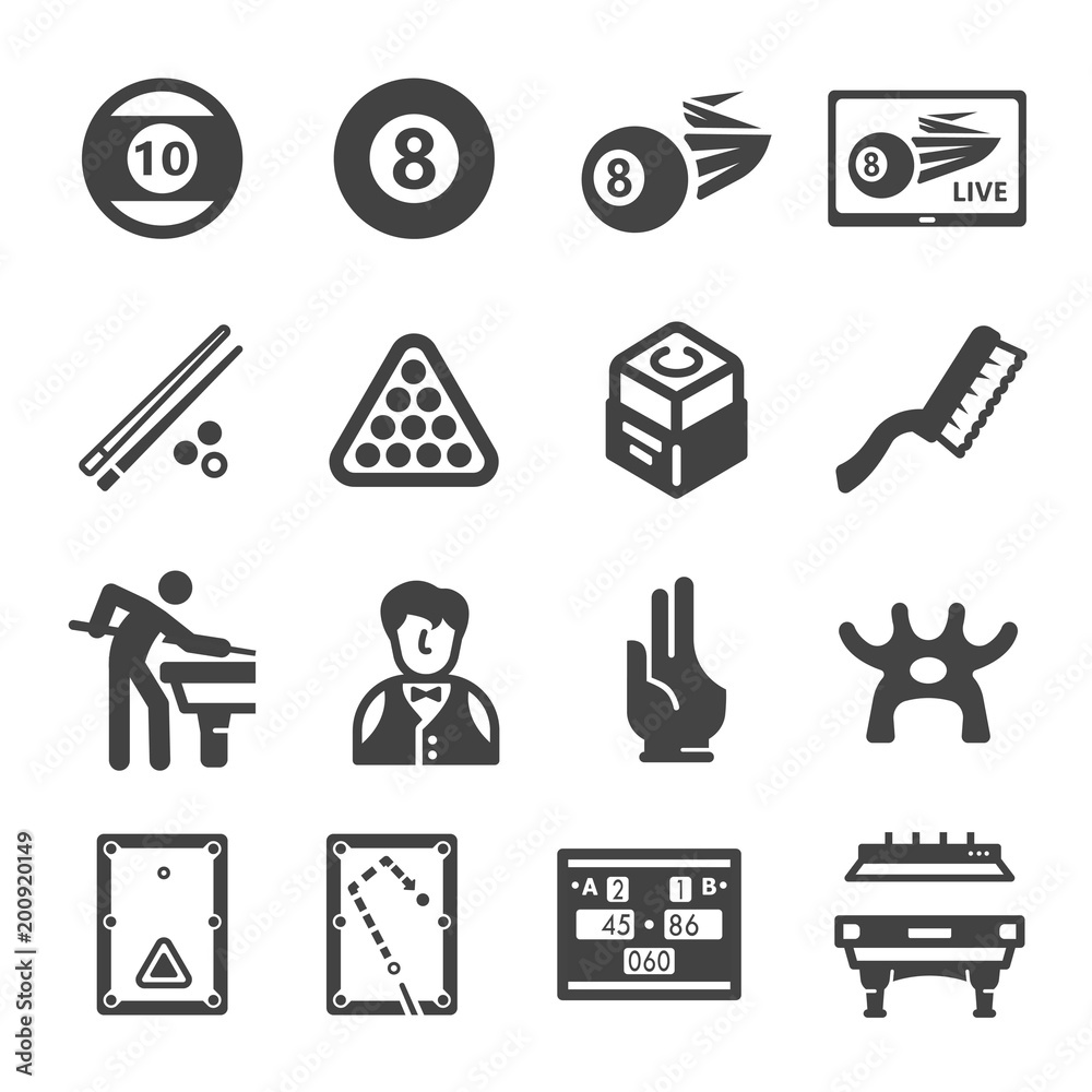 snooker,billiard icon set Stock Vector | Adobe Stock