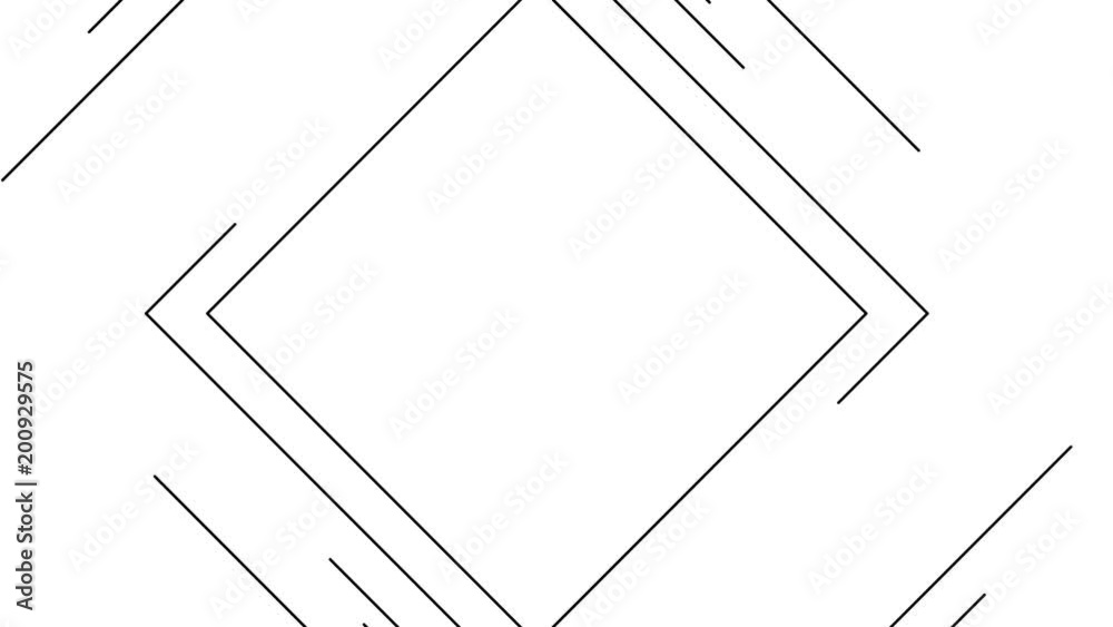 Abstract Line right angle pattern moving black color, on white ...