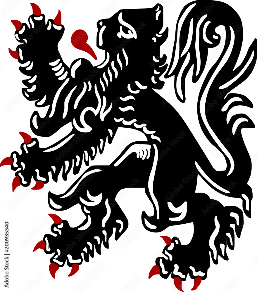 The Flemish Lion - De Vlaamse Leeuw - Flanders Stock Vector | Adobe Stock