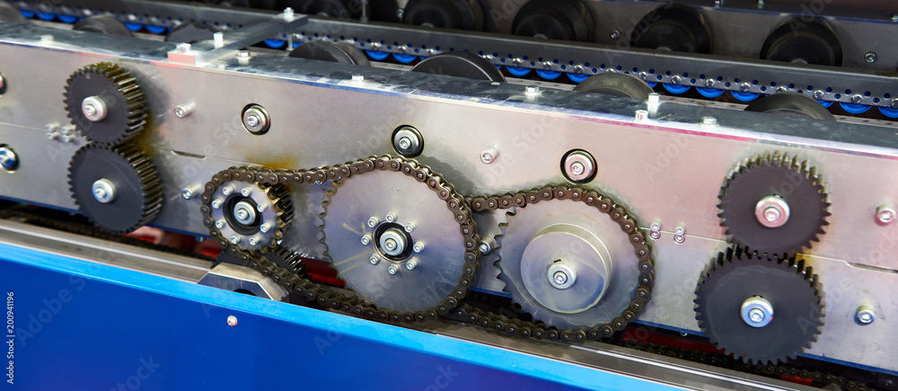 Mechanism with chain transmission of industrial device Stock Photo ...