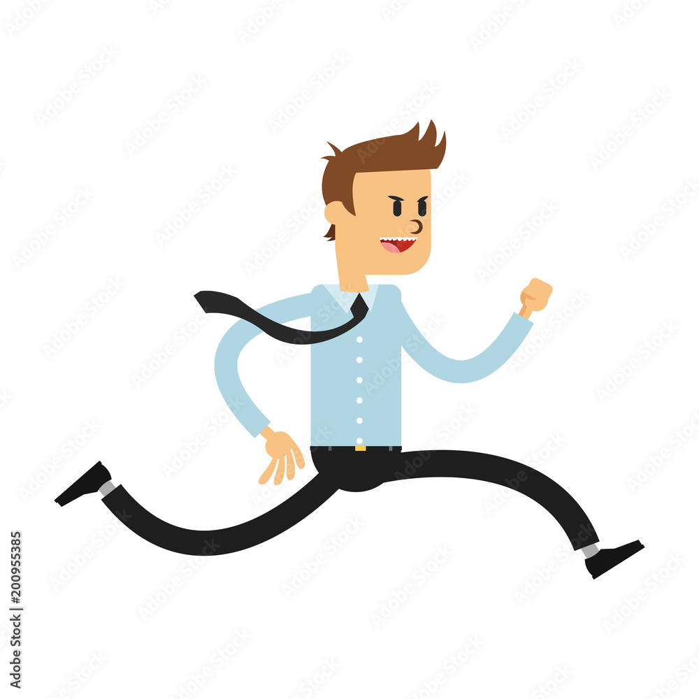 Businessman running cartoon vector illustration graphic design Stock ...