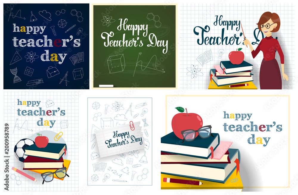Teachers day set. Stock Vector | Adobe Stock