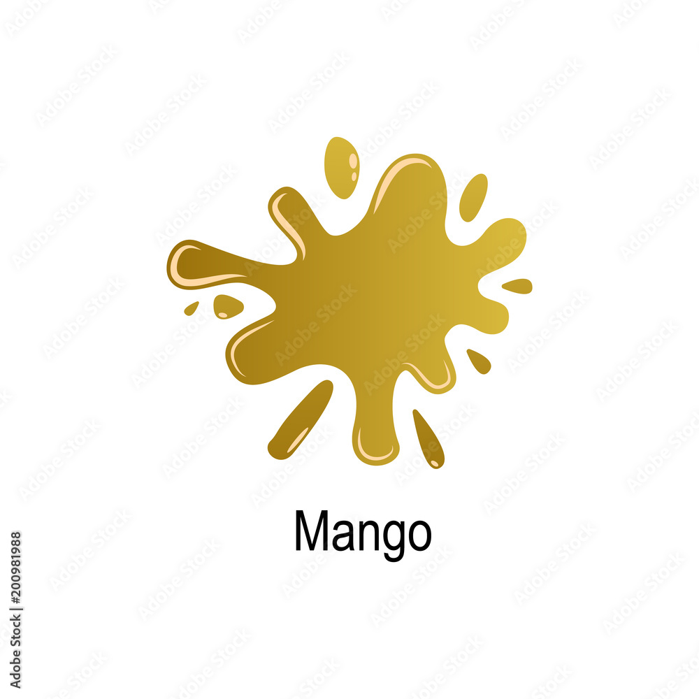 splash of mango juice icon. Element of colored splash illustration ...