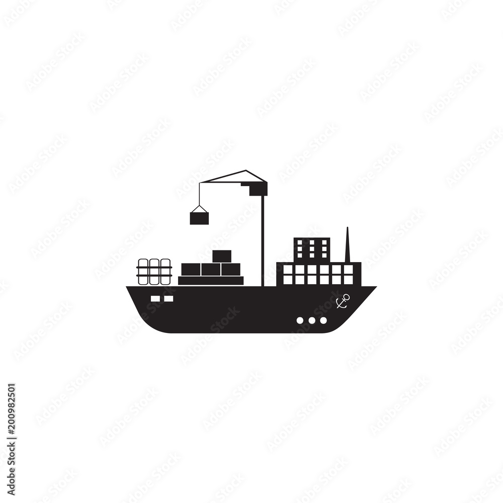 cargo Ship icon. Element of ship illustration. Premium quality graphic ...