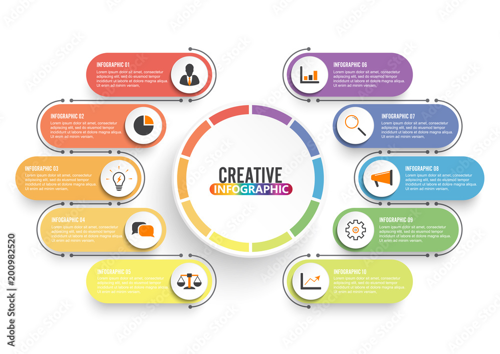 Business data visualization. Process chart. Abstract elements of graph ...