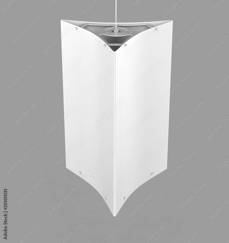 Ceiling Dangler Hardware Holds Three Graphic Panels. 3d render ...