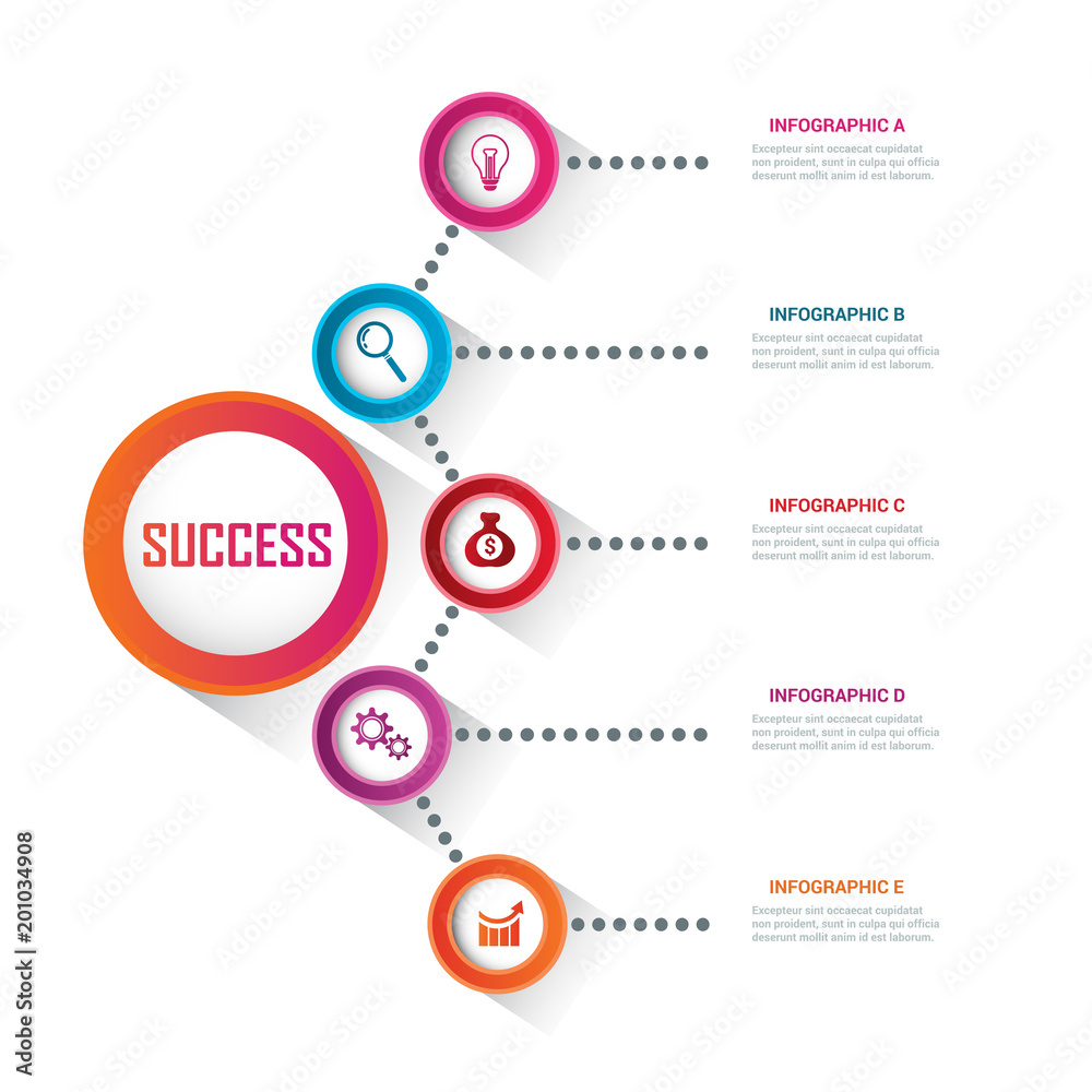 Infographic Business Abstract Circle Chart Template Stock Vector 