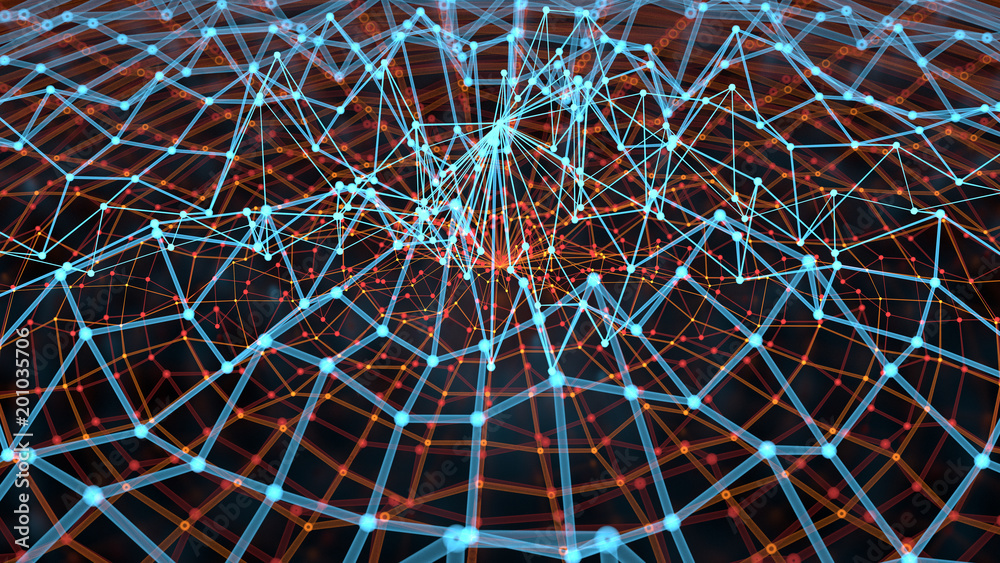 3d render abstract background. Digital tech concept illustration with ...