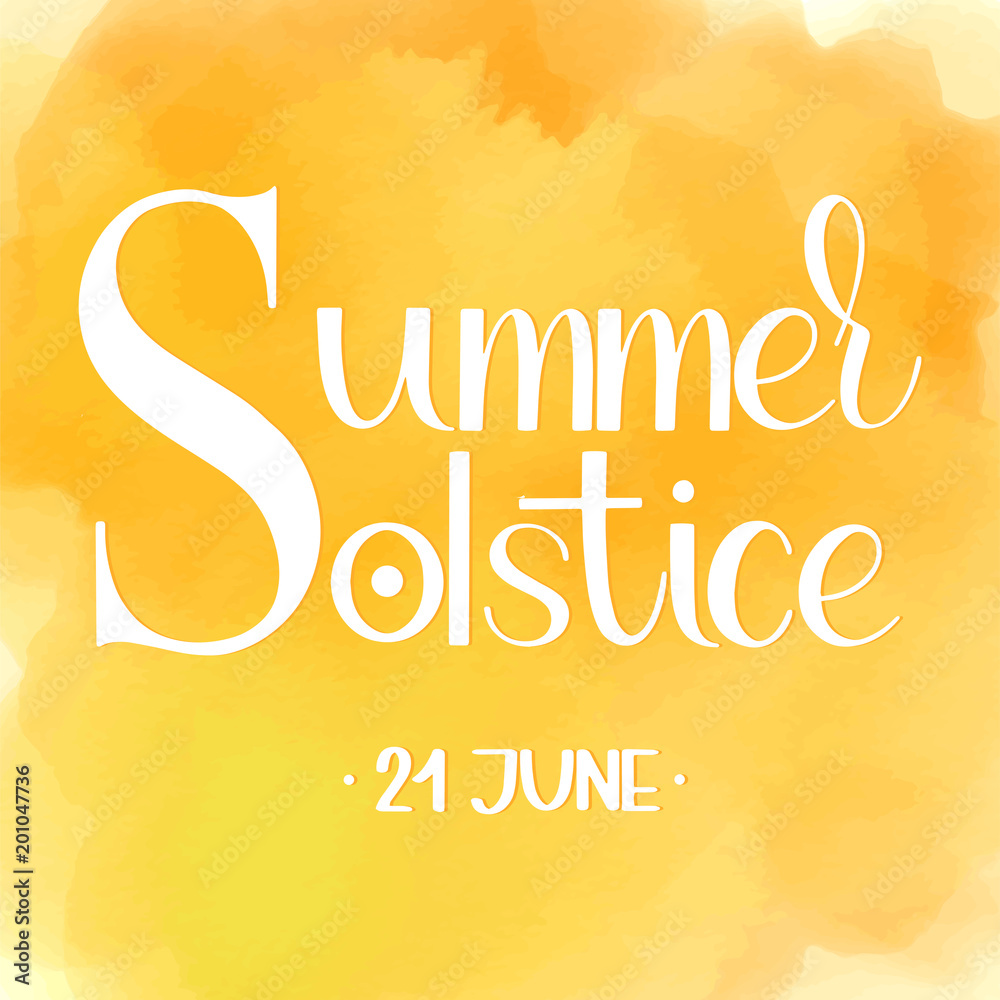Summer solstice lettering. Elements for invitations, posters, greeting ...
