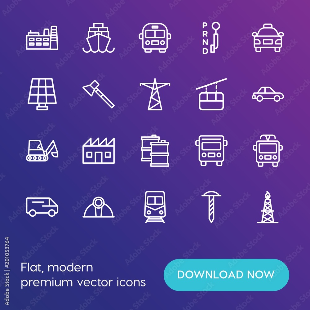 Modern Simple Set of transports, industry Vector outline Icons ...