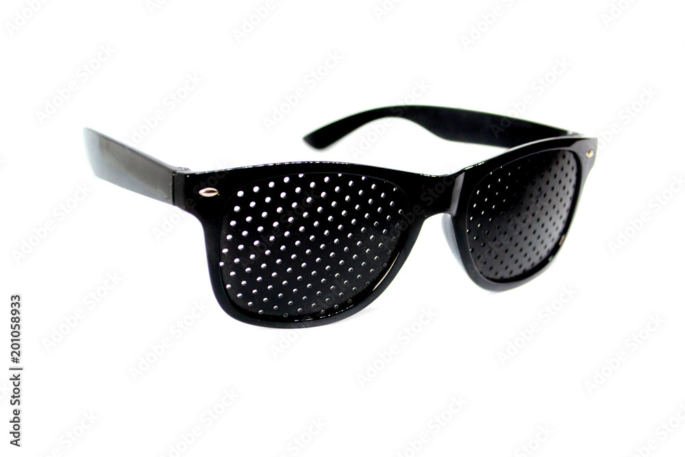 glasses for exercises of the muscles of the eye with holes Stock Photo ...