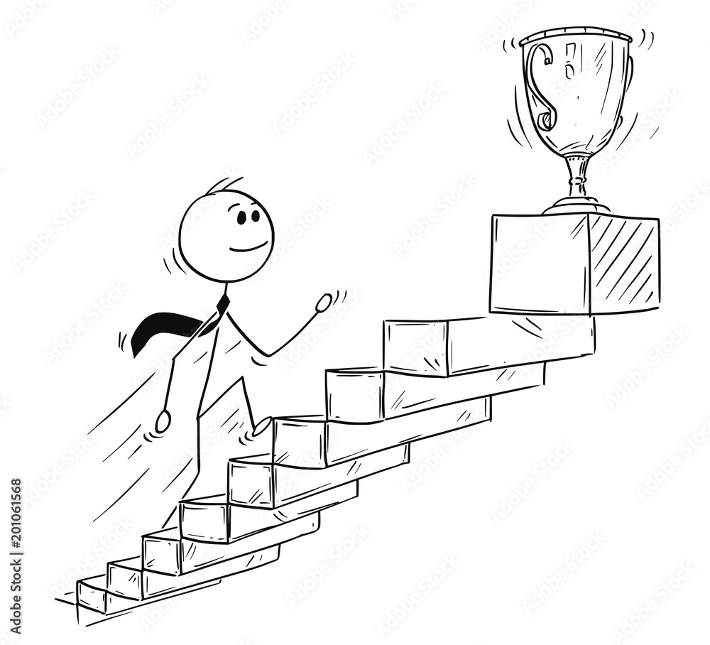 Cartoon stick man drawing conceptual illustration of businessman ...