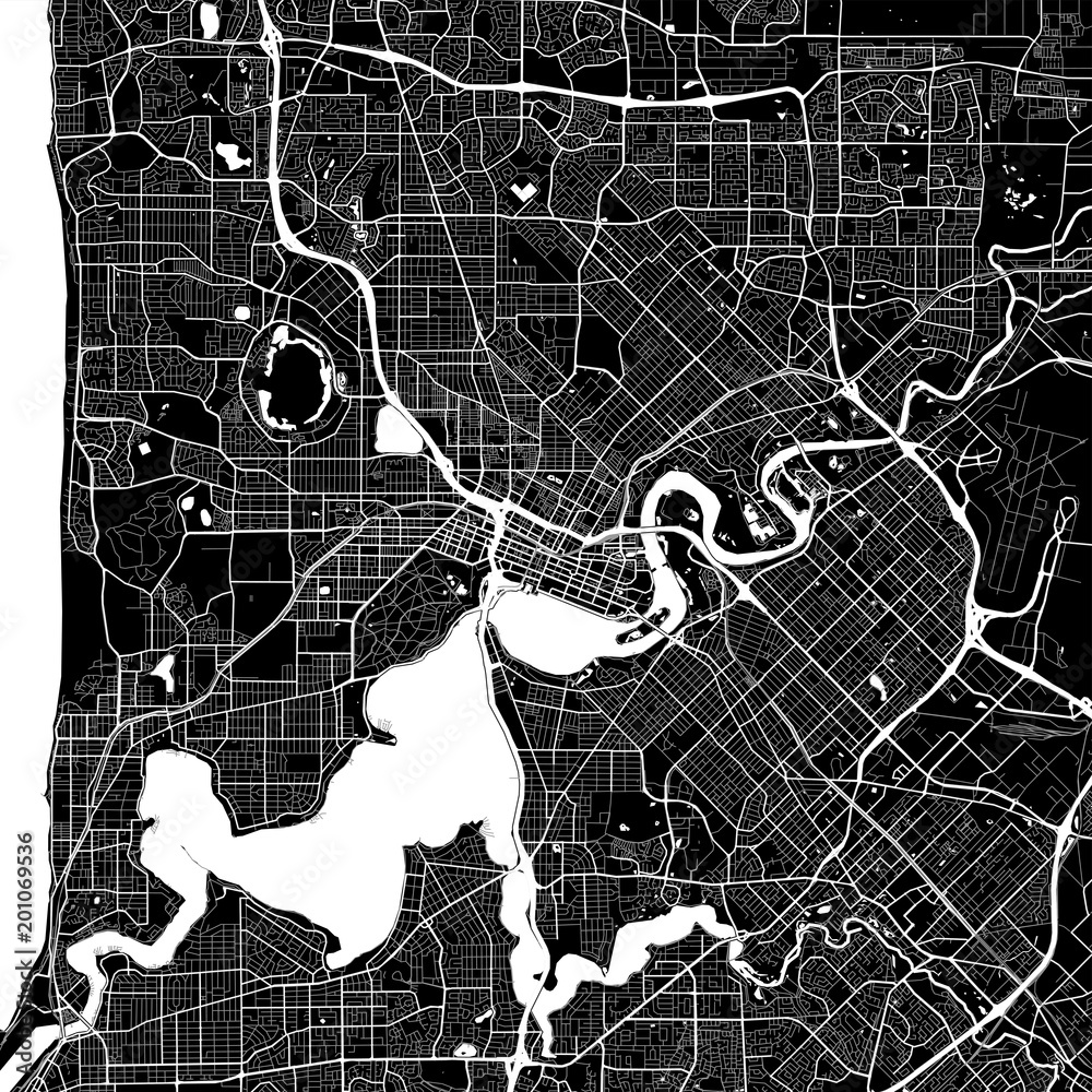 Area map of Perth, Australia Stock Vector | Adobe Stock